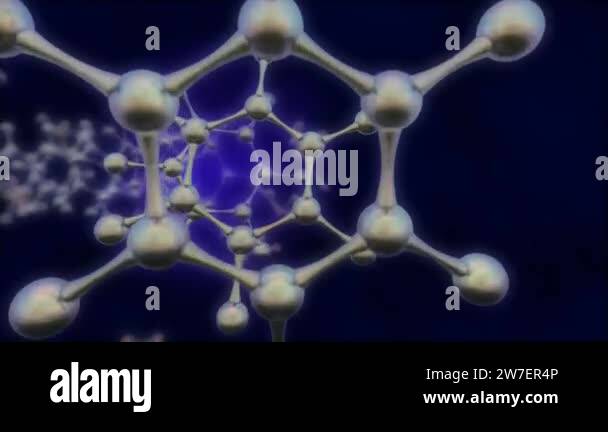 3d loop animation of the molecular background, movement of carbon ...