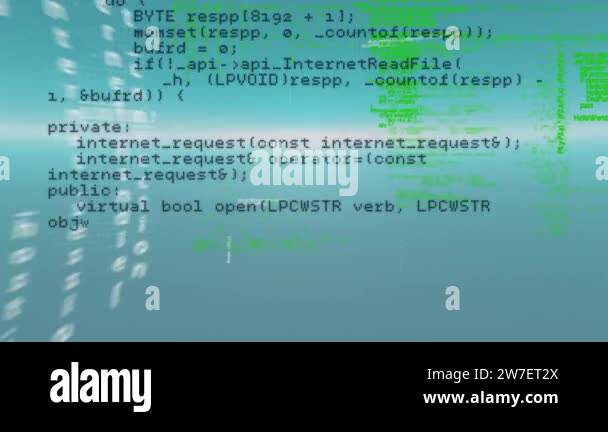 Digital animation of screens with data processing against grey ...