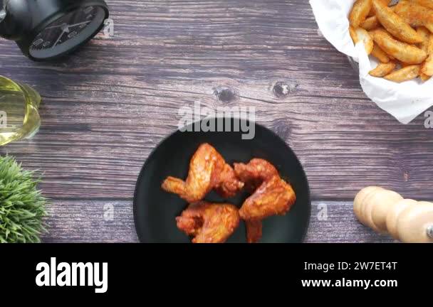 Plate chicken leg chips Stock Videos & Footage - HD and 4K Video Clips ...