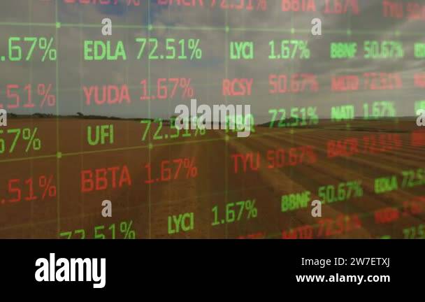 Animation of financial data processing over combain in agriculture ...