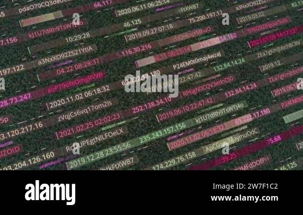 Encrypted Fast Scrolling Hacking Code Data Flow On A Display Seamless Loop Animation Colorful