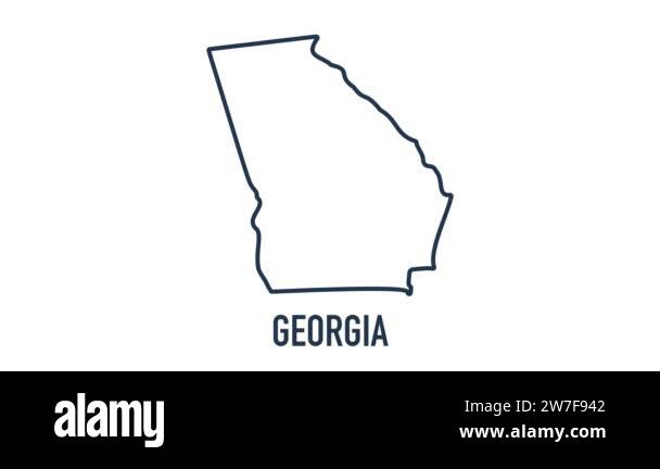 Line animated map showing the state of Georgia from the united state of ...