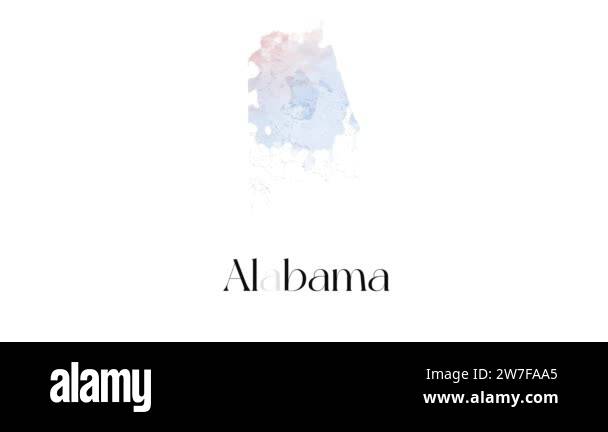 2d animated map showing the state of Alabama from the united state of ...
