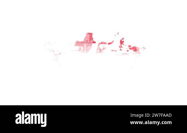 Watercolor Indonesia Animated Map With Alpha Channel. Motion graphics ...