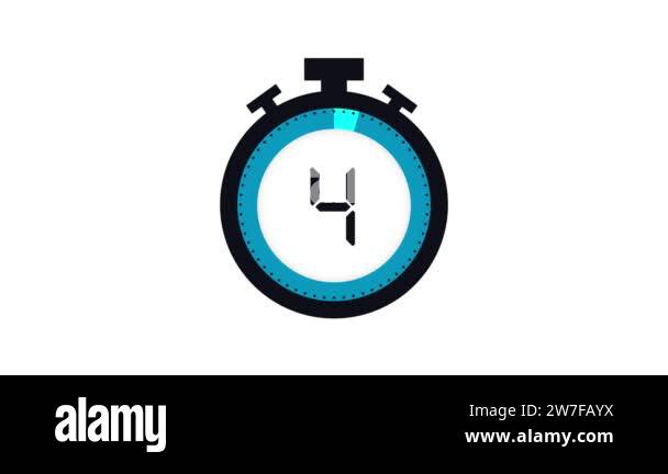 Colourful minimal countdown timer animation from 20 to 0 seconds. Modern flat design with ...