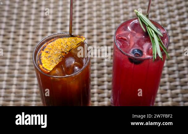 Close up two fruit cocktails Stock Videos & Footage - HD and 4K Video ...