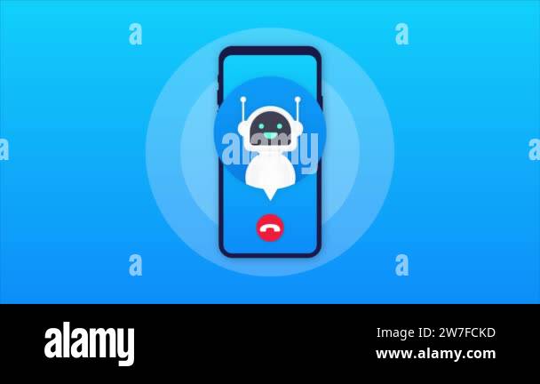 Chat Bot Using on smartphone, Robot Virtual Assistance Of Website Or ...