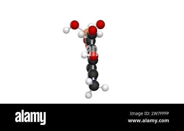Molecular structure of Vitamin B6(Pyridoxal phosphate). 3D render ...
