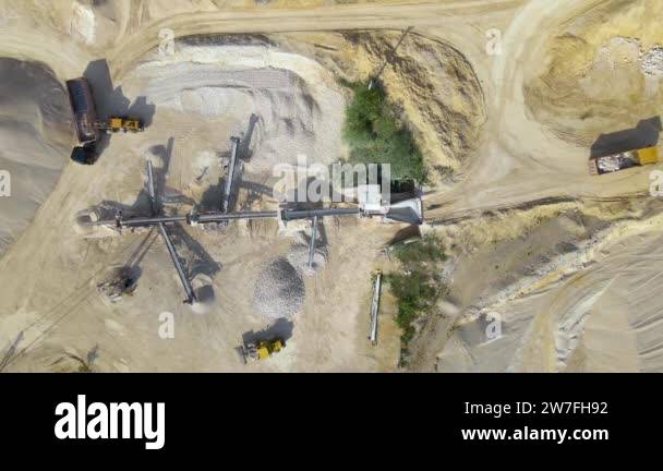 Open pit mining of construction sand stone materials with excavators ...