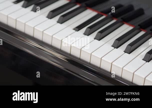 Grand piano. Professional piano keys self playing. close-up seamless ...