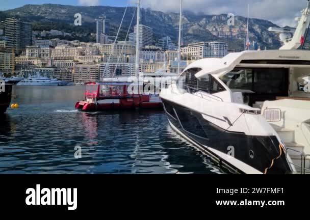 Monte-Carlo, Monaco - April 25, 2021: 8K Harbour Crossing Ferry Boat In ...