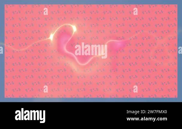 Animation of white electrical current over pink background with ...