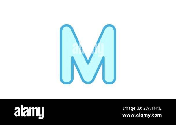 Tutorial for writing English alphabet. Trace the letter M with a pencil ...