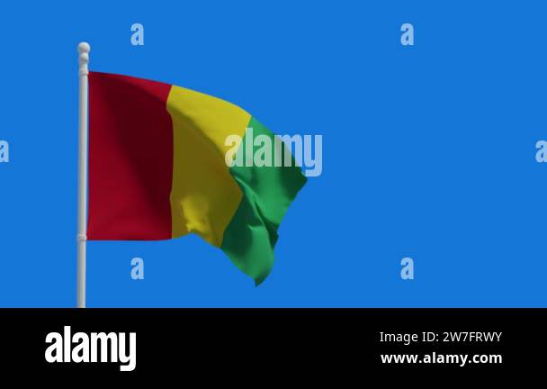 Republic of Guinea aka Guinea-Conakry national flag, waving in the wind ...