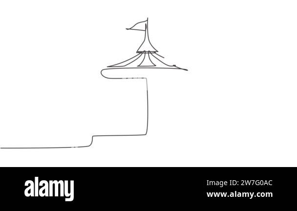 Self drawing animation of single continuous line draw a horse carousel ...