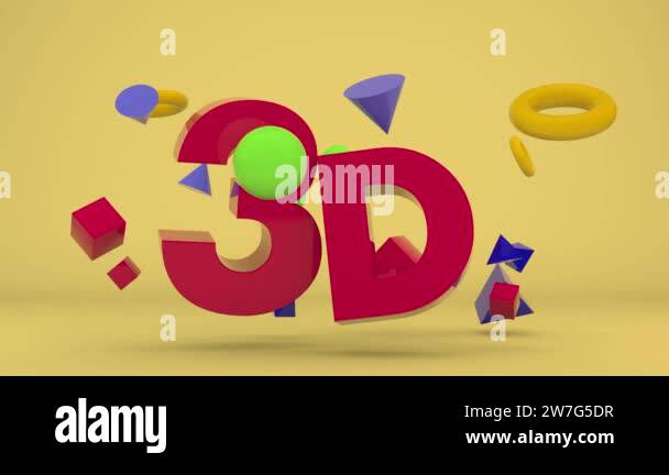 3d loop animation of an array of multi-colored geometric shapes and ...