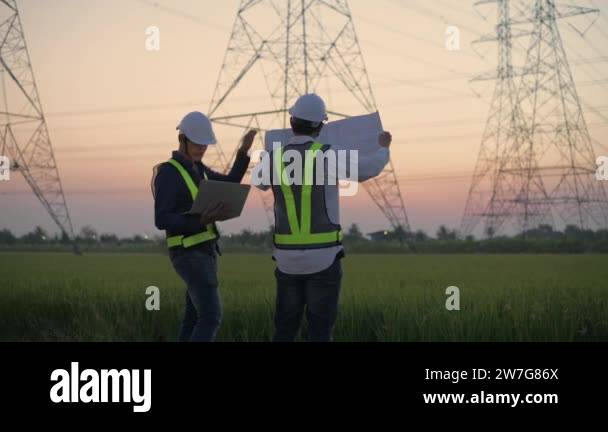 Engineer concept of 4k Resolution. Employees are planning together at ...