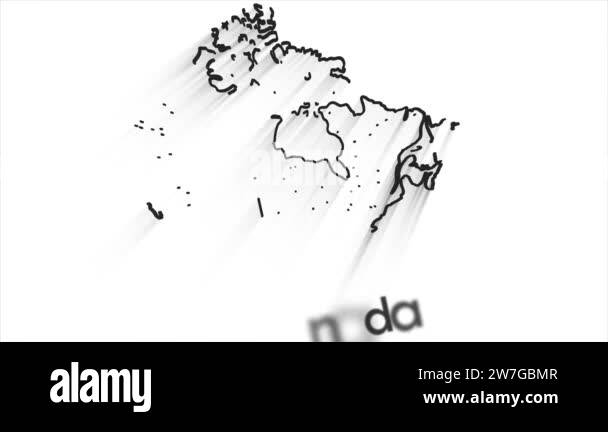 Canada Map Showing Up Intro By Regions 4k animated Canada map intro ...