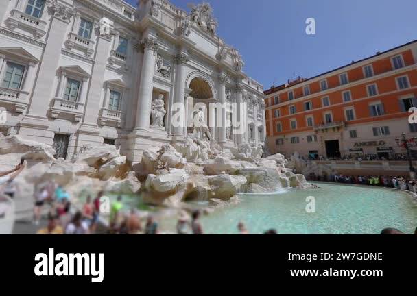 Palazzo Poli and Trevi Fountain Rome, Italy. Popular tourist spot in ...