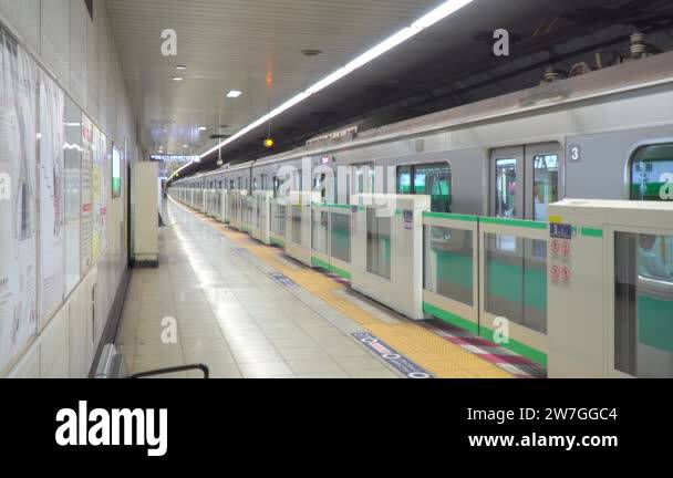 Tokyo,Japan-July 29, 2021: Departure of a train at Nezu station on the ...