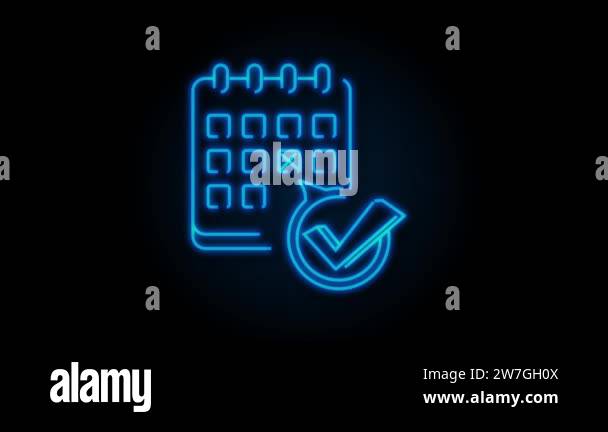 Calendar with checkmark or tick. Approved or schedule date. Motion ...