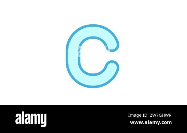 Tutorial for writing English alphabet. Trace the letter C with a pencil ...