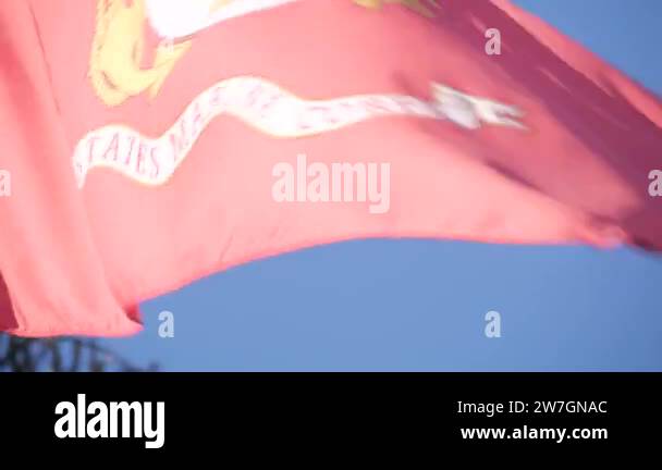 San Diego, California, USA - 25 Nov 2020: Red flag of the United States ...