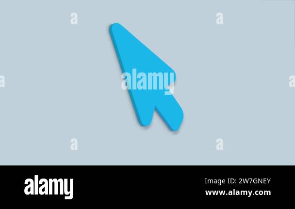 Animated symbol of arrow cursor. Mouse click symbol with spark. Technology and Internet 3d icons ...