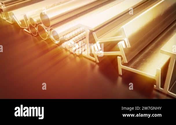 lighting different metal profile scrolling background, seamless loop ...