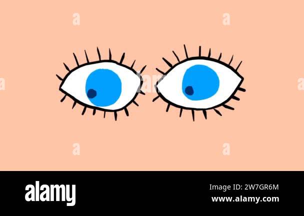 Circling eyes looking around. Cartoon frame by frame animation. Funny ...