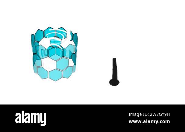 Digital animation hexagonal shape spinning Stock Videos & Footage - HD ...