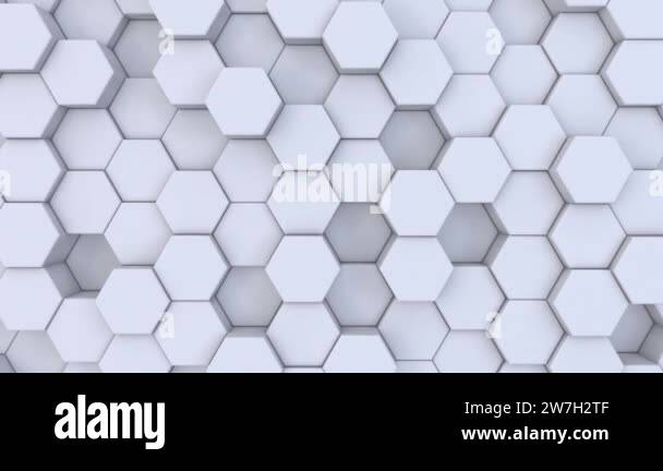 Abstract modern white hexagon geometric background. 3d animation of light, minimal, clean ...