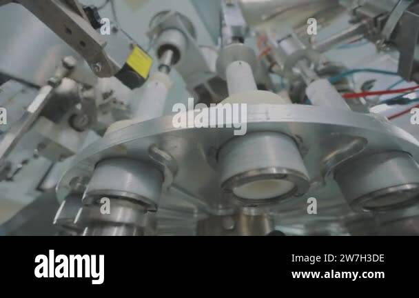 Cream production process. Cosmetics manufacturing process. Modern ...