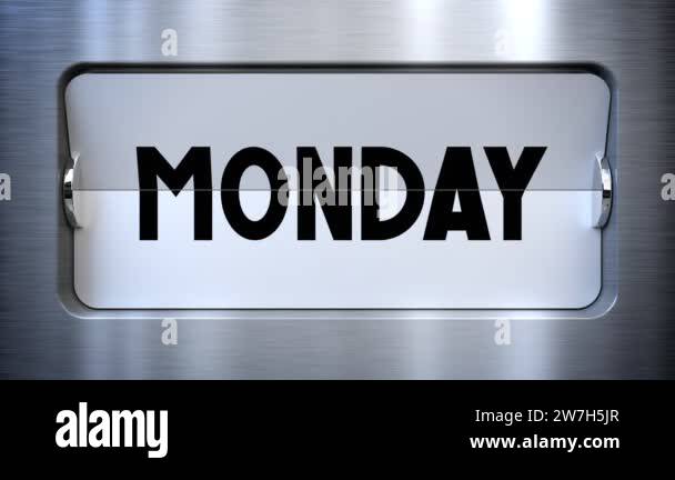 Days of a week flip calendar - from Sunday to Saturday, seamless loop ...