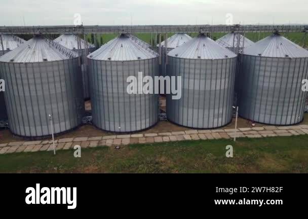 Grain elevator and agricultural storage. Containers silos storing ...