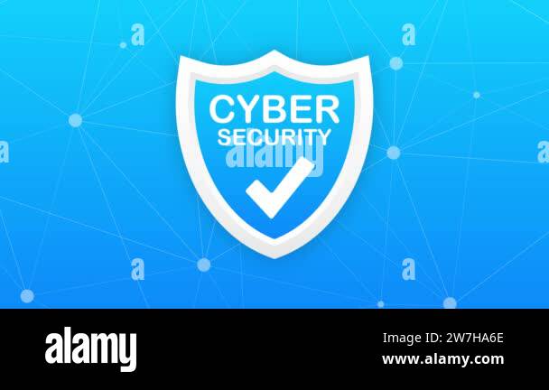 Cyber security logo with shield and check mark. Security shield concept. Internet security ...
