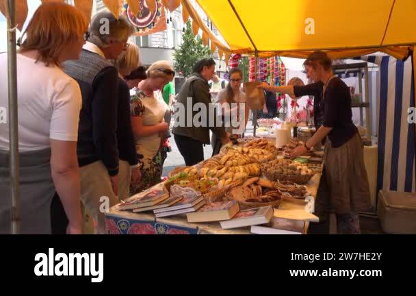 Market stall selling cakes Stock Videos & Footage - HD and 4K Video ...