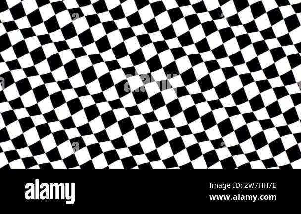 Hypnotic Black and White Checkerboard Tiles Wave Optical Illusion - 4K ...