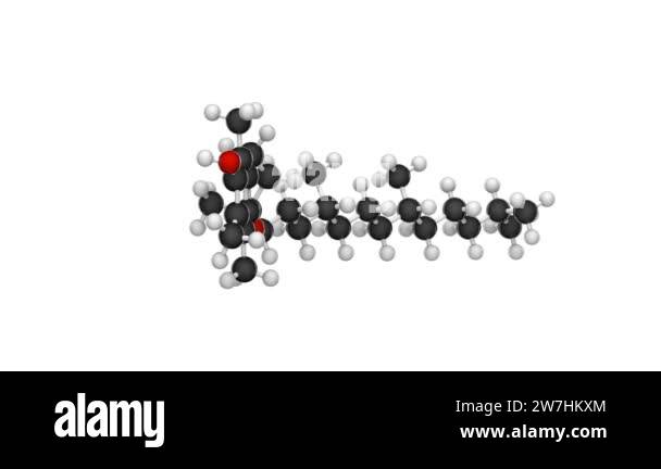 Chemical structure of Vitamin E (alpha-Tocopherol). Formula: C29H50O2 ...