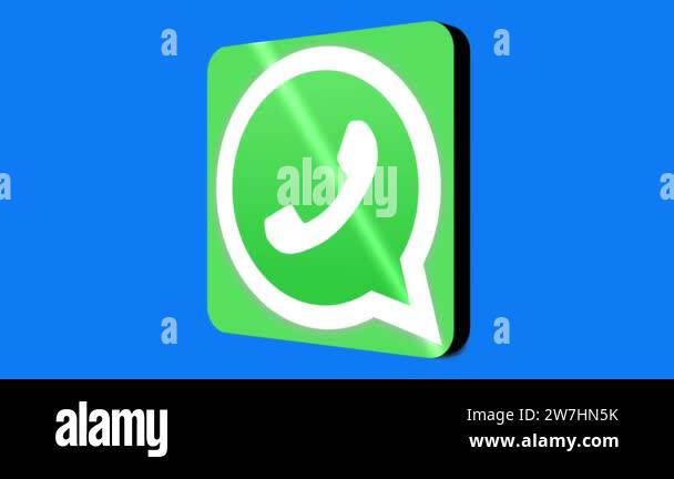 Loopable animated WhatsApp logo rotating in Green Screen UHD resolution ...