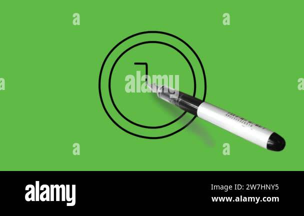 Drawing pause button in blue circle in black and blue colour ...