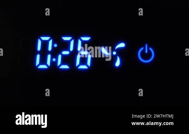 Blue digital clock countdown 60 seconds and Soft off (non-zero Power ...