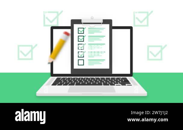 Check List tablet on white background. Ok sign. Motion graphics Stock ...