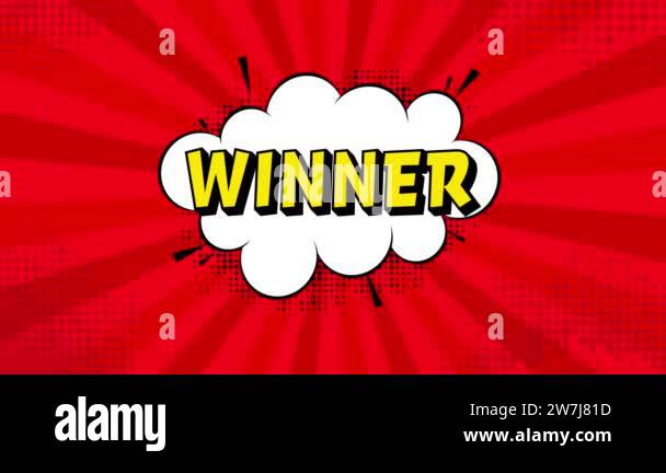 3d retro winner for banner design. Win prize. Pop style. Retro template ...