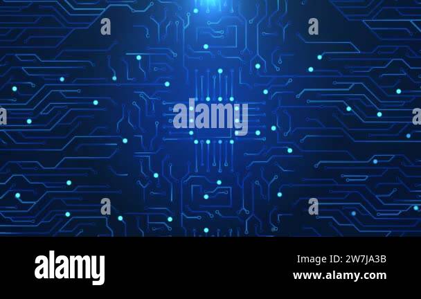 4K Circuit technology Loop background with hi-tech digital data ...