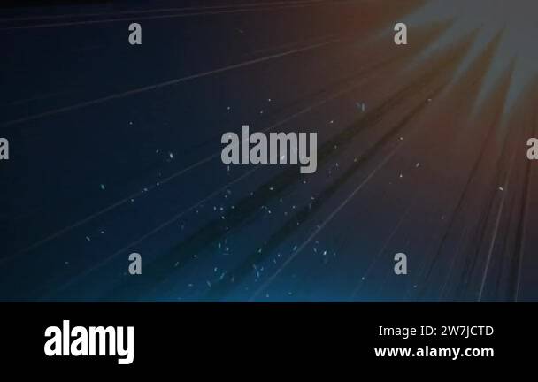 Animation of floating blue particles with flickering light beams on ...