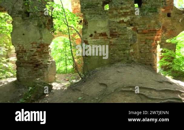 Inside the ruins of the manor, the ruins of an ancient castle, original ...