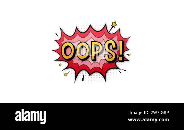 Comic speech bubbles with text oops. Vintage cartoon illustration ...
