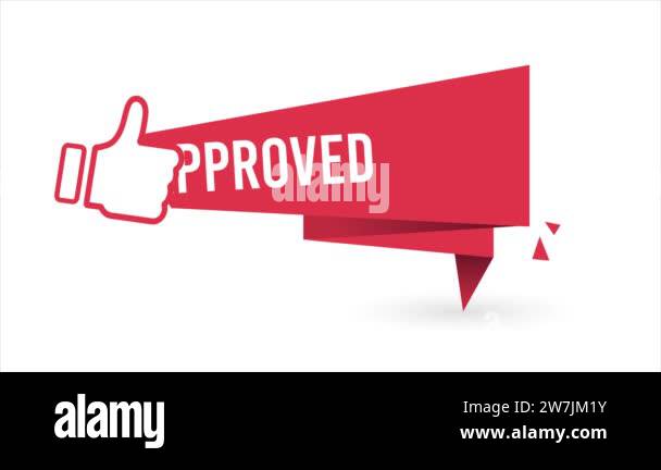 Approved label animation with thumb up. Motion graphics. 4k Stock Video ...