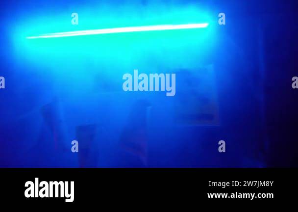 Cyberpunk future concept. Fence with signs warning about acid rain in ...